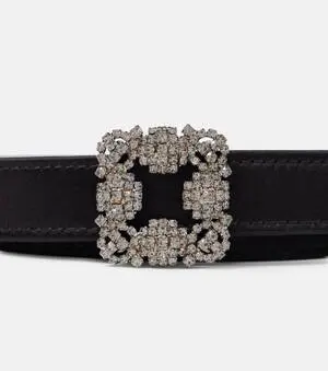 Manolo Blahnik Hangisi Embellished Belt - Black