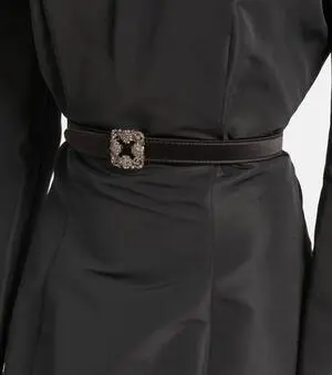 Manolo Blahnik Hangisi Embellished Belt - Black