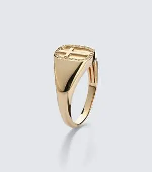 SYDNEY EVAN 14kt Yellow And Diamond Cross Ring