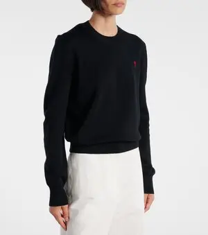 AMI Paris De Coeur Merino Wool Sweater