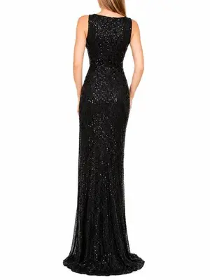 LARA NEW YORK Beaded Gown With Slit