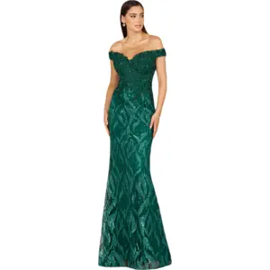 LARA NEW YORK Off-shoulder Gown - Green