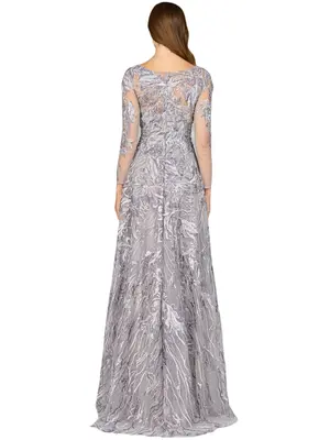 LARA NEW YORK Long Sleeve A-line Gown