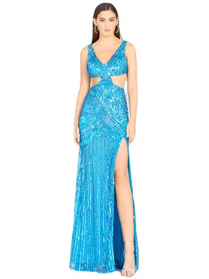 LARA NEW YORK Dahlia Sequin Dress - Ocean