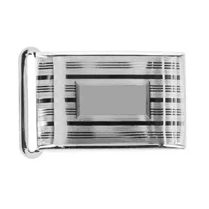 Trafalgar 25mm Engine Turned Engraved Compression Belt Buckle With Small Loop - Silver