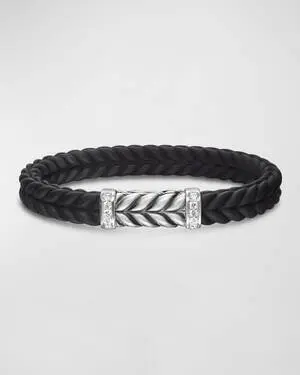 David Yurman 9mm Chevron Rubber Bracelet - Diamond