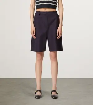 Valentino Garavani Cotton V-detail Bermuda Shorts