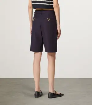 Valentino Garavani Cotton V-detail Bermuda Shorts