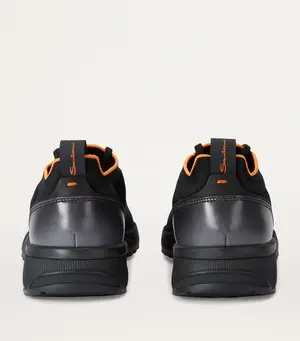 Santoni Technical-knit Runner Sneakers - Black