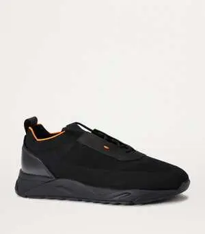 Santoni Technical-knit Runner Sneakers - Black