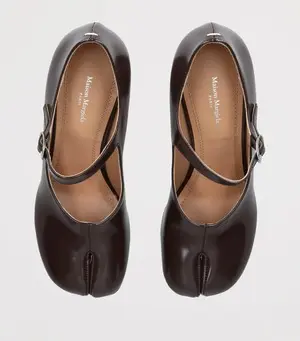MAISON MARGIELA Leather Tabi Mary Jane Pumps 60 - Brown