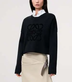 Loewe Wool-blend Anagram Sweater - Black
