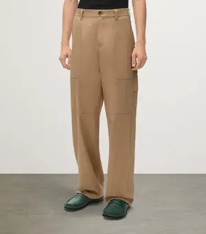 Loewe Cotton-blend Cargo Trousers - Beige
