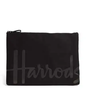 Harrods Harrods Cotton Logo Pouch Black