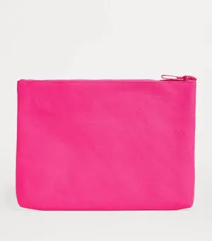 Harrods Large Cotton Logo Pouch - Pink
