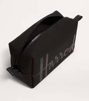 Harrods Cotton Logo Cosmetics Bag - Black