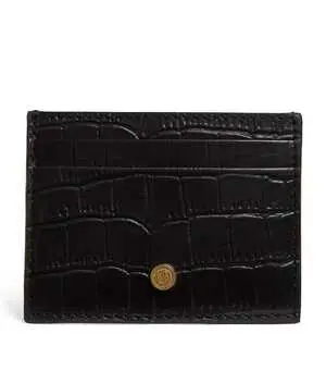Harrods Croc-embossed Leather Card Holder - Black