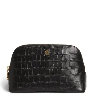 Harrods Small Croc-embossed Leather Cosmetics Bag - Black