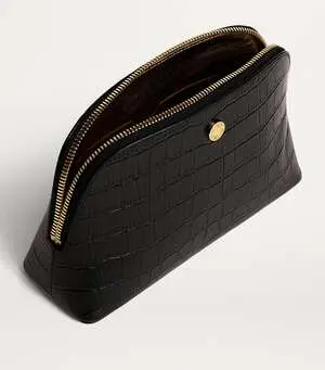 Harrods Small Croc-embossed Leather Cosmetics Bag