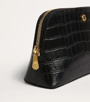 Harrods Small Croc-embossed Leather Cosmetics Bag