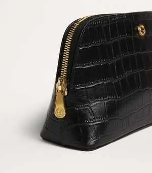 Harrods Small Croc-embossed Leather Cosmetics Bag