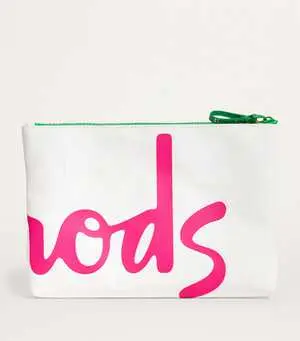 Harrods Cotton Logo Pouch - Ivory