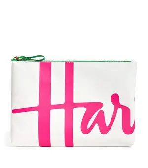 Harrods Cotton Logo Pouch - Ivory