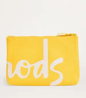 Harrods Cotton Logo Pouch - Yellow