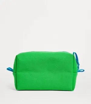 Harrods Cotton Logo Cosmetics Bag - Green