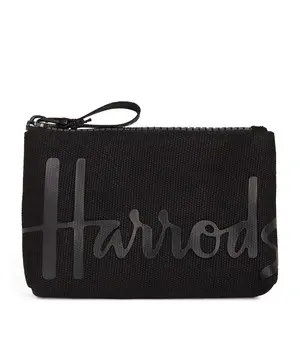 Harrods Cotton Logo Coin Purse - Black