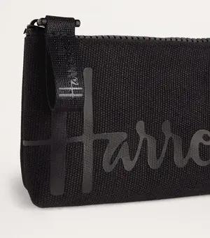 Harrods Cotton Logo Coin Purse - Black