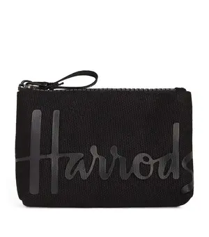 Harrods Cotton Logo Coin Purse Black