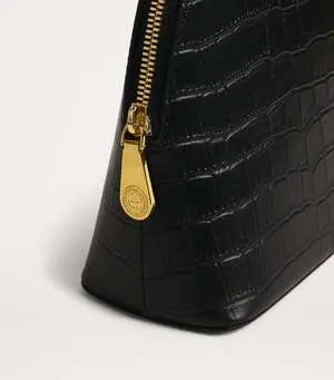 Harrods Large Croc-embossed Leather Cosmetics Bag