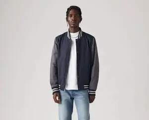 LEVI'S Lightweight Colorblock Varsity Jacket - Navy And Forged Iron
