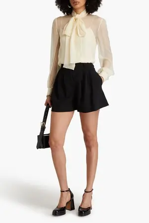 Moschino Pleated Crepe Shorts