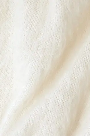 Balmain Draped Crystal-embellished Mohair-blend Cropped Sweater