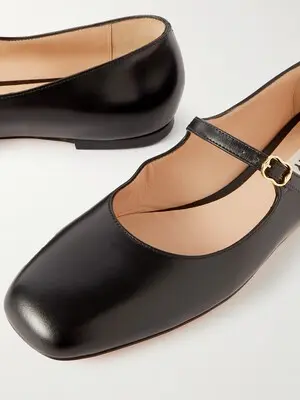 Bally Banya Leather Mary Jane Ballet Flats - Black