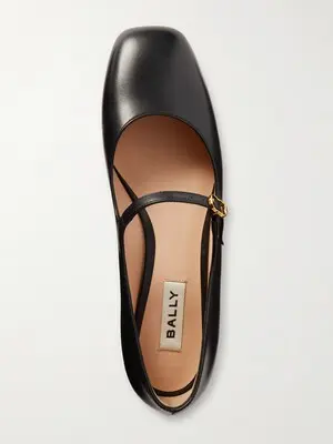 Bally Banya Leather Mary Jane Ballet Flats - Black