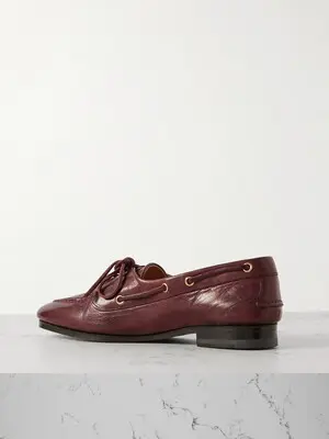 Bally Pathy Leather Boat Shoes - Burgundy