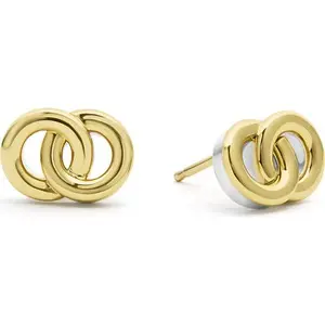 Lagos Interlocking Circle Stud Earrings - Two-tone