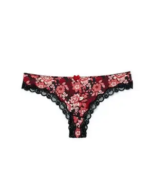 ADORE ME Nare Thong Panties - Floral Black