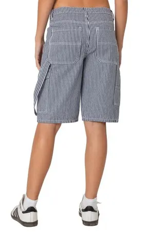 EDIKTED Friday Stripe Low Rise Cargo Shorts