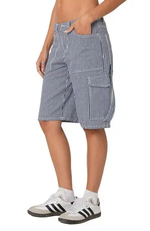 EDIKTED Friday Stripe Low Rise Cargo Shorts