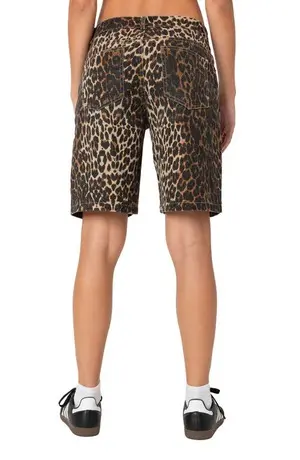 EDIKTED Low Rise Denim Bermuda Shorts