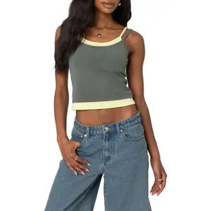 EDIKTED Element Layered Tank - Olive