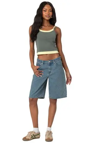 EDIKTED Element Layered Tank - Olive