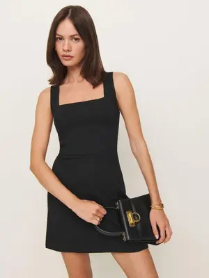 REFORMATION Rai Knit Dress Black