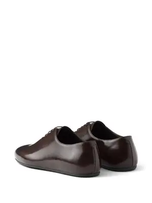 Prada Brushed-leather Lace-up Oxford Shoes