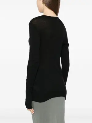 JAMES PERSE V-neck Ribbed Knit Long Sleeve Top
