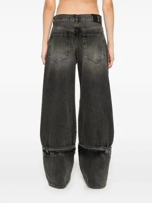 HAIKURE Cuff-detail Wide Leg Jeans